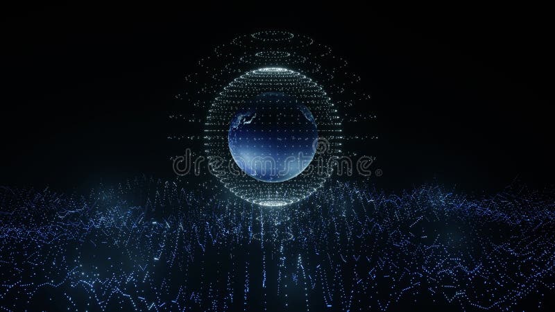 Artistic Infographics Binary Numbers Rotation Tunnel. Technology ...