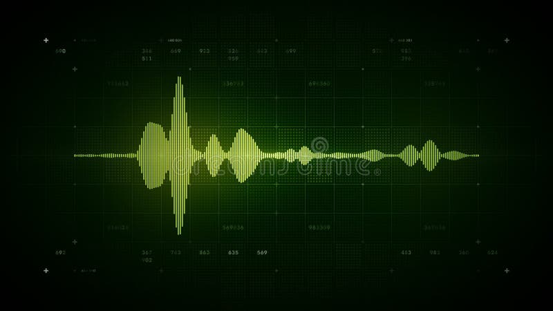 4K Audio Waveform Mono Green Stock Footage - Video of blue, jockey ...