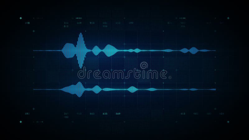 4K Audio Waveform Stereo Blue Stock Video - Video of signal, disc: 76772455