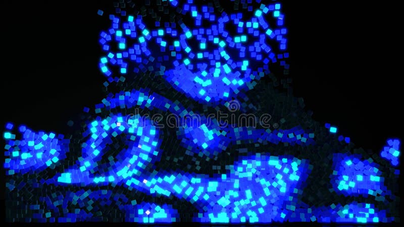 4k Background Cubes Fall Down and Fill Up Screen. Boxes Light Up and ...