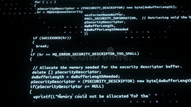 Computer Screen With Encrypted Fast Typing Coding Symbols Loop Animation Stock Footage Video