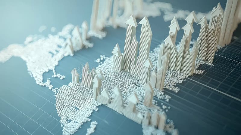 8K Bitcoin Growth Chart in Minimalist 3D Render Globally Stock ...