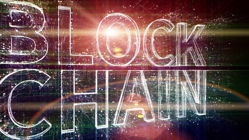 4k Blockchain Animated Tag Word Cloud Matrix Binary Computer Code