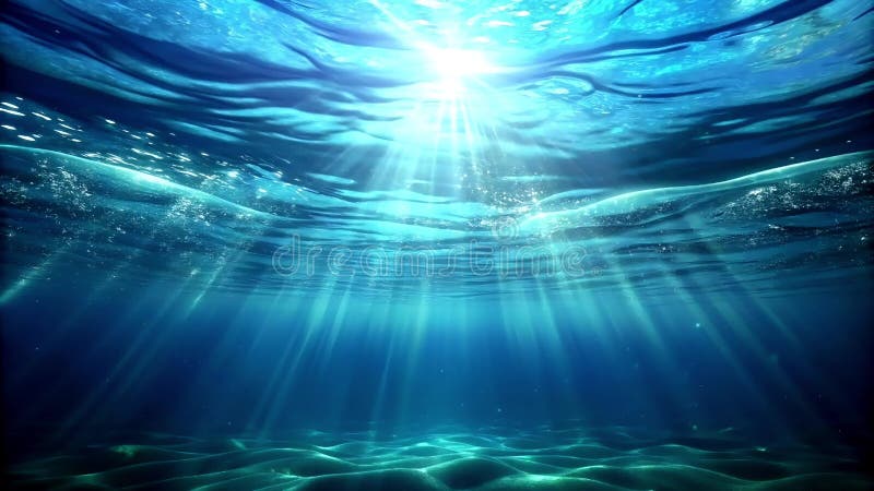 4k Blue Underwater Ocean Waves Seamless Loop Stock Video - Video of ...