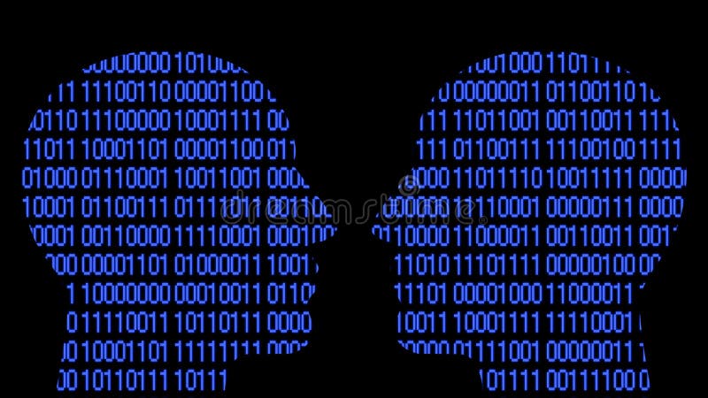 4k Brain Head Matrix Style Binary Code,man Thinking AI Artificial ...