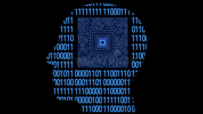 4k Brain Head Matrix Style Binary Code,man Thinking AI Artificial Intelligence. Stock Video ...