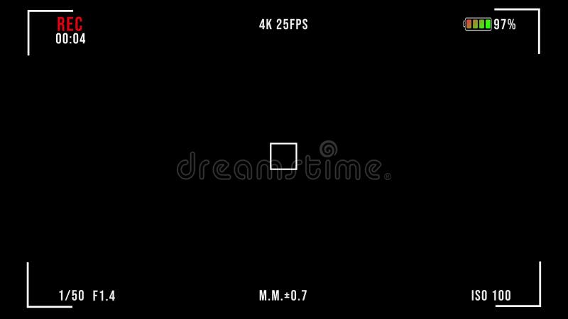 4K Camera Viewfinder Overlay with Minimal UI Elements Like Record Timer ...