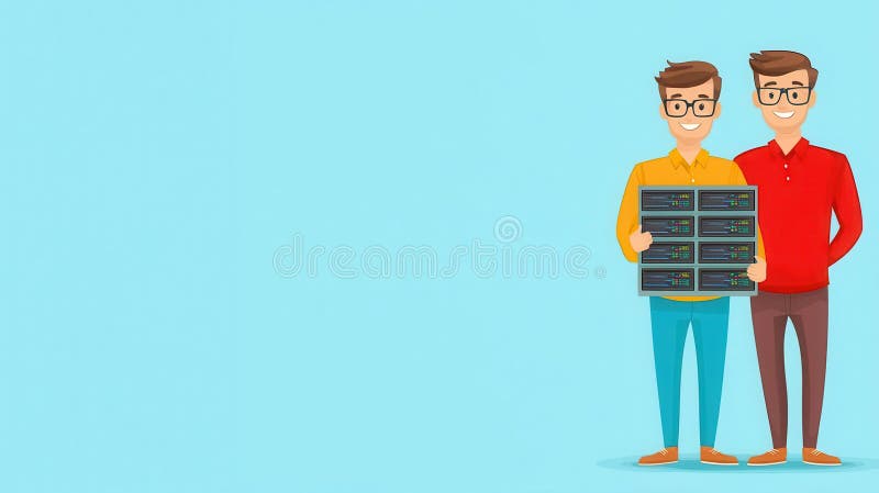 A 4K Cartoonish Animated Clipart of a System Administrator Holding a ...