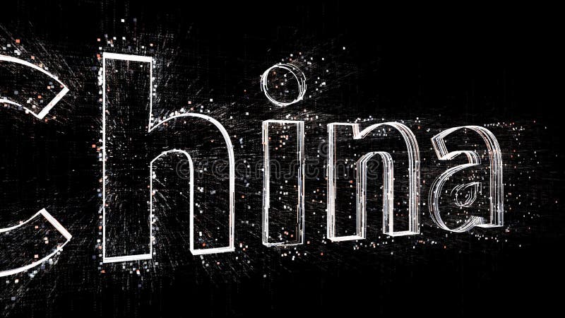 4k China Word,Matrix Binary Computer Code Text Design Particle ...