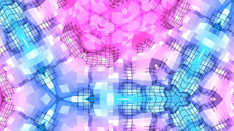 4k Clean Geometric Kaleidoscopic Animated Background in Loop, Low Poly ...
