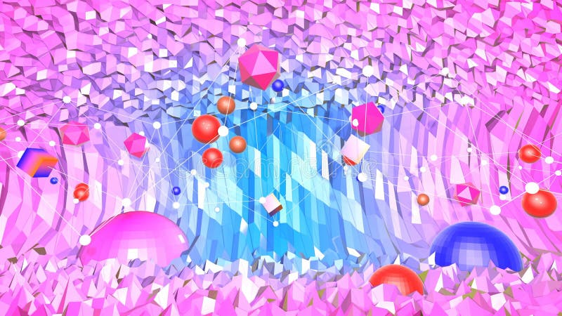 4k Clean Geometric Animated Background in Loop, Low Poly Style ...