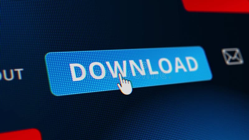 4k Clicking Media Button Mouse Cursor Clicking Download Button on a ...