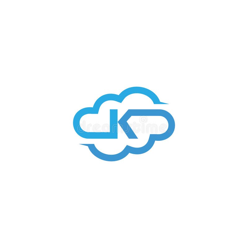 K Cloud Logo. Initial Letter K Logo with Cloud Element Stock Vector ...