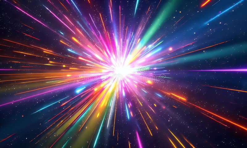 4K Colorful Light Burst Explosion Cosmic Energy Visual Vibrant Space ...