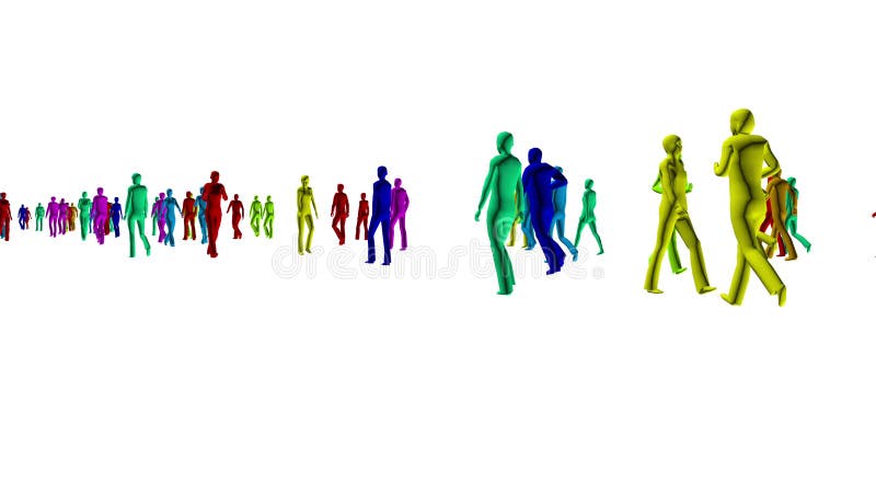 4k Colour Crowd of People on White Stock Footage - Video of motion ...