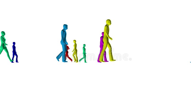 4k Colour Crowd of People on White Stock Footage - Video of motion ...