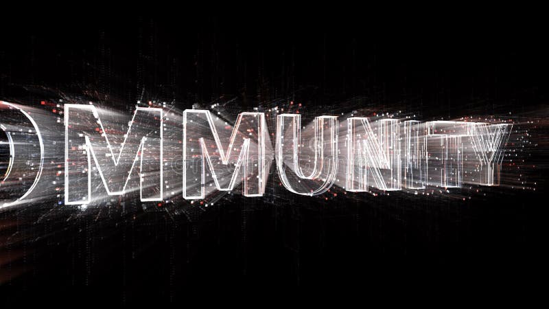 4k COMMUNITY Word,Matrix Binary Computer Code Text Design Particle Animation. Stock Footage ...
