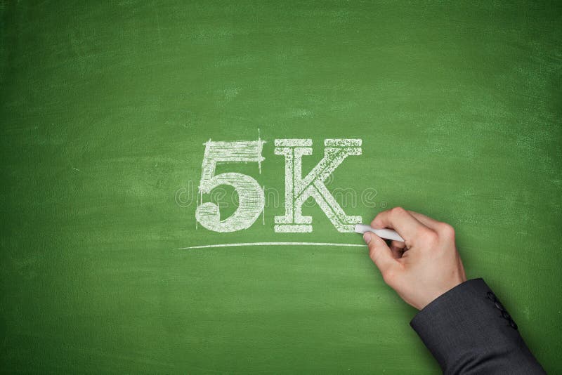 5K concept on blackboard stock photo. Image of green - 44533612