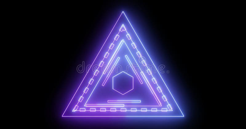 4K Cool Loading Data Neon HUD Triangle Interfaces in an Alpha Channel ...