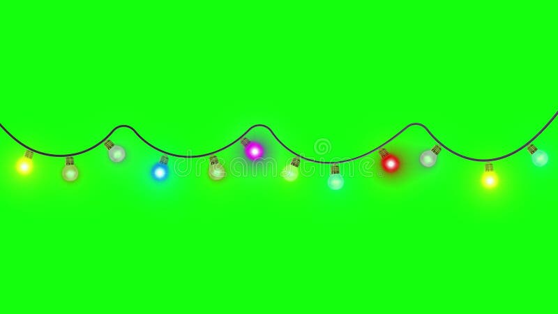 4K Corner Light Bulb String Frame and Border. Copy Space Colorful Light ...