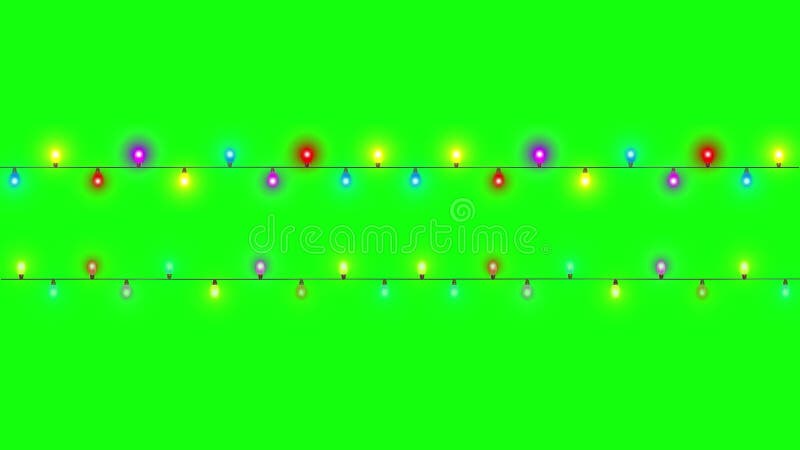 4K Corner Light Bulb String Frame and Border. Copy Space Colorful Light ...