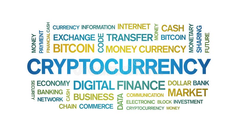 4k Cryptocurrency Animated Tag Word Cloud,Text Design Kinetic ...