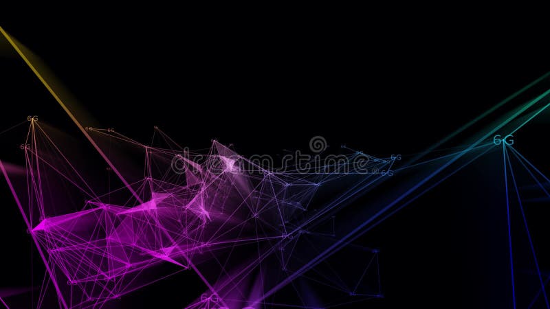 4k Abstract Digital Background with Graph Made of Nodes Shaped 6G Text ...