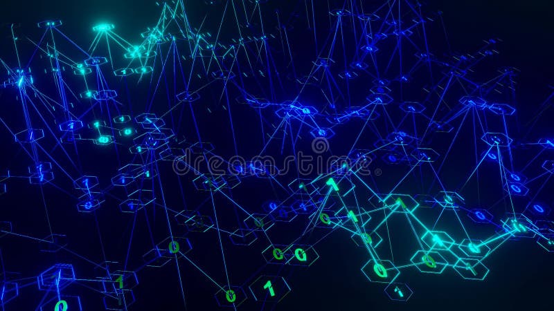 Artistic Infographics Binary Numbers Rotation Tunnel. Technology ...