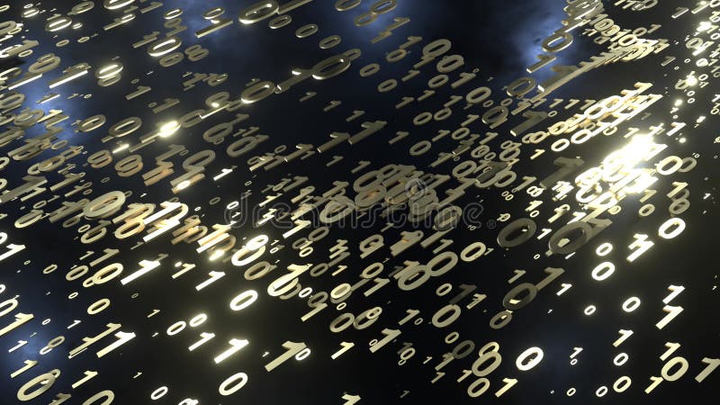 Artistic Infographics Binary Numbers Tunnel and Earth Globe Rotation ...