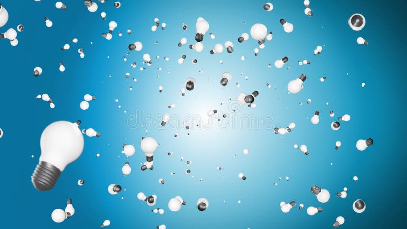Animation of Multiple Falling Light Bulbs on Green Loop Background ...