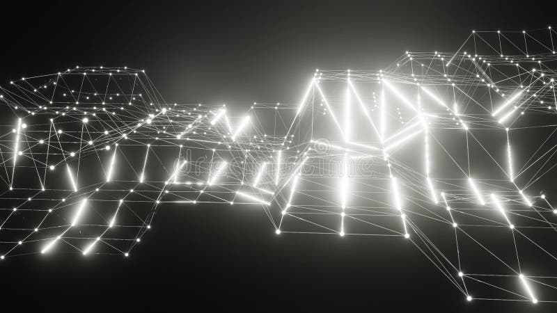 Animation Of Plexus Network From Heart Symbol On Colorful Background With Flowing Of Plexus