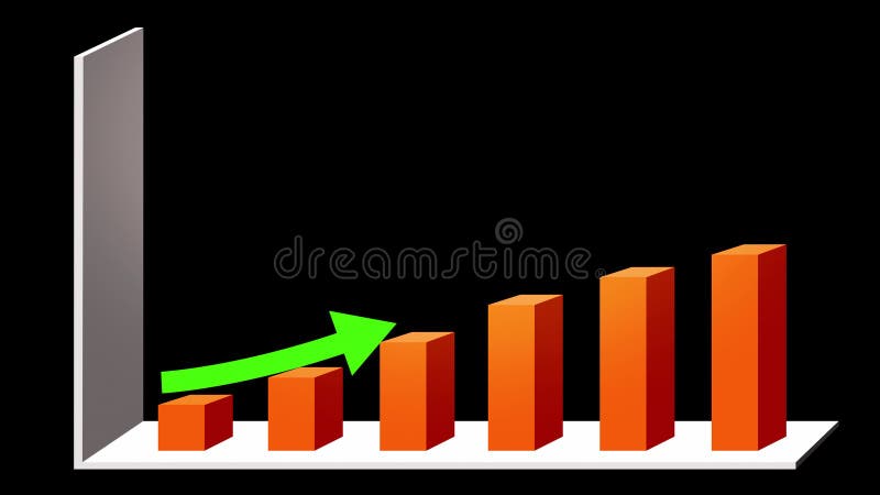 4k 3D Animation of 2D Vector Bar Graph Chart Showing Data Visualization ...