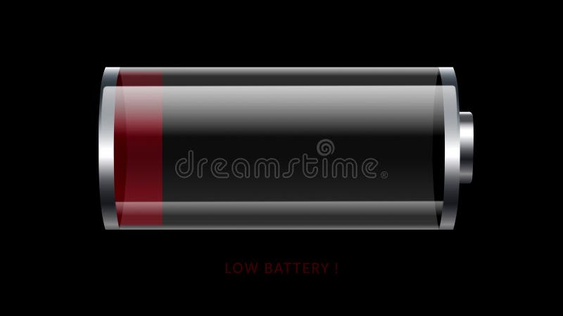 Blinking Low Battery Looping 3D Animation. Rendered As PNG RGBA in UHD ...