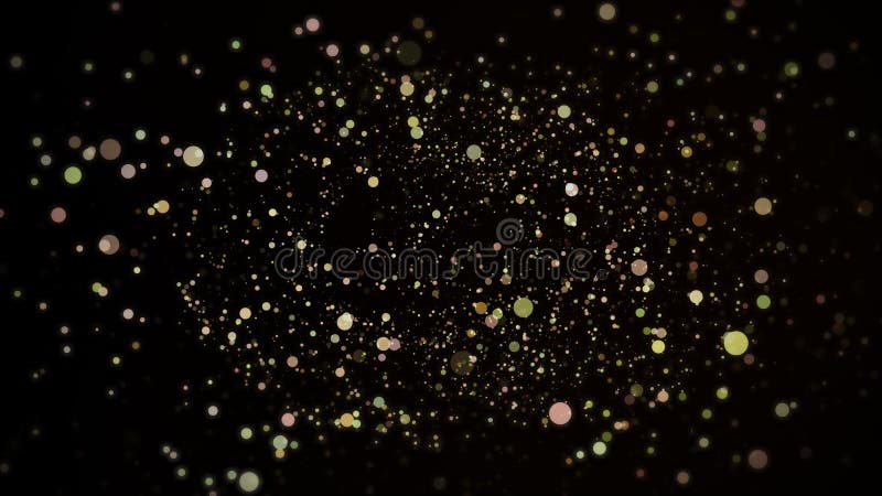 4K 3D Gold Particles in Liquid Float and Glisten Loop Background. Stock ...