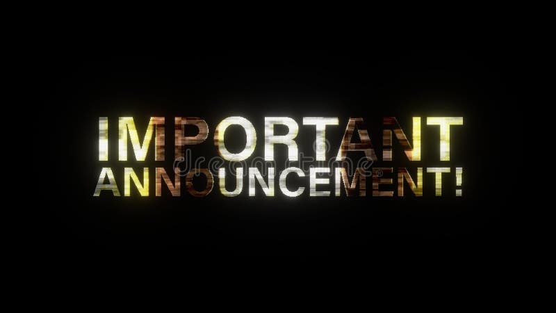 4K 3D Important Announcement Gold Glitch Text Effect Element Loop ...