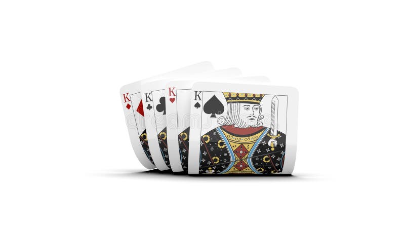 8K 3D Rendered Playing Cards Isolated on White, Card Stack of 4 Kings ...