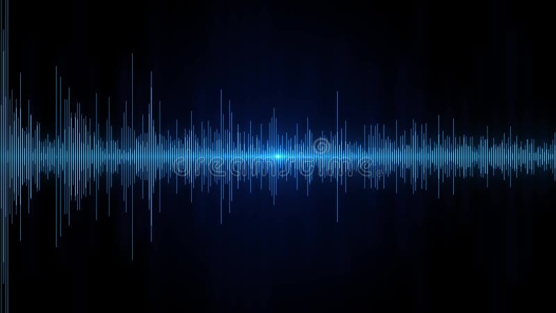 4K 3D Sound Wave or Frequency Digital Isolated Black Loop Background ...