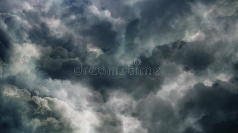 4k Dark Clouds Thunderstorm with Flashing Lightning Stock Video - Video ...