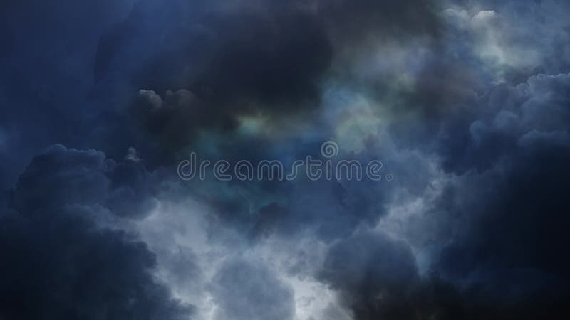 4k Dark Clouds Thunderstorm with Flashing Lightning Stock Footage ...
