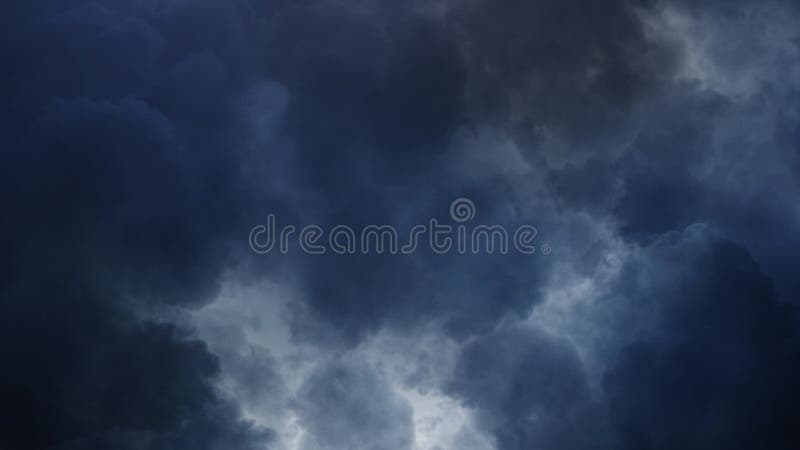 4k Dark Clouds Thunderstorm with Flashing Lightning Stock Footage ...