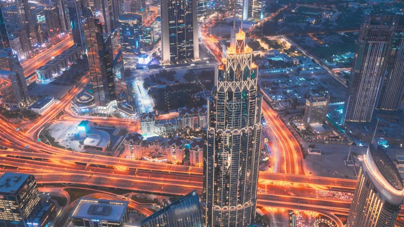 4K Development and Construction Background Concept Night Hyperlapse ...