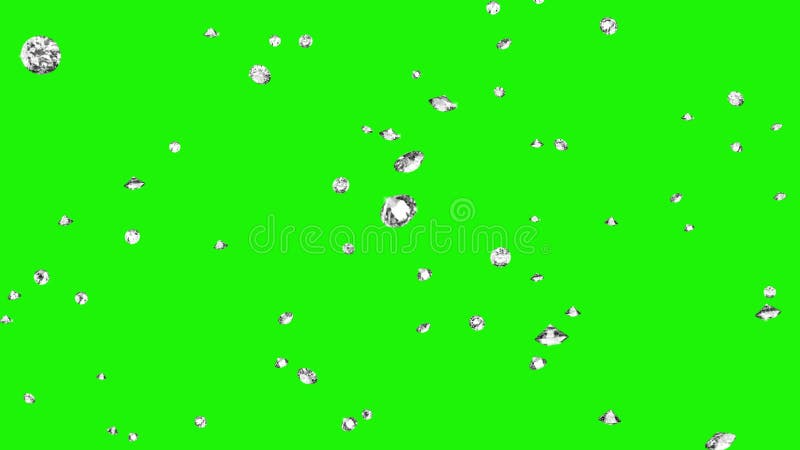 4K Diamonds Rain Falling Down Glamour Overlay Loop Animation. Green ...