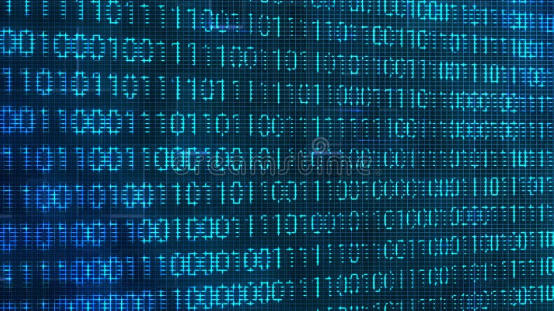 4K Digital Binary Code Random Number Grid Technology Background Stock ...