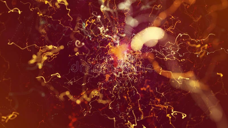 4K Digital Cyberspace with Particles and Digital Data Network ...