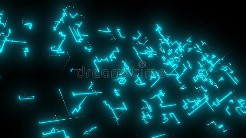 4K Digital Cyberspace with Particles and Digital Data Network ...