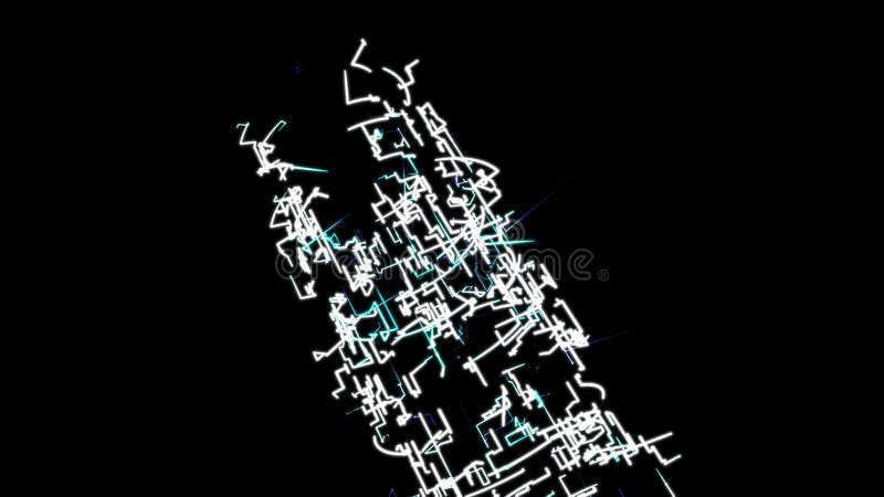 4K Digital Cyberspace with Particles and Digital Data Network ...