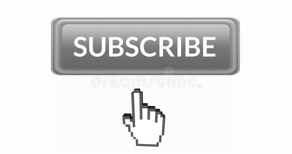 4K Digital Image of a Grey Subscription Button with Animated Hand Icon ...