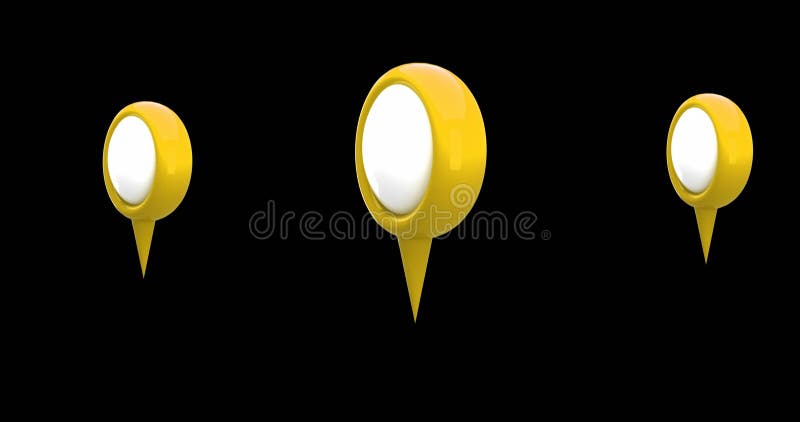 4K Digital Image of Yellow Map Pins on a Black Background Stock ...