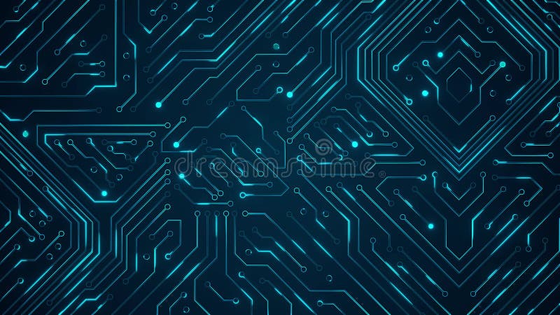 4K Digital Motherboard Energy Waves CPU Processing Loop Background ...