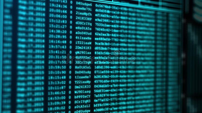 4K Digital Server Code Number. Blue Background of Virtual Space with Binary Animation Stock ...